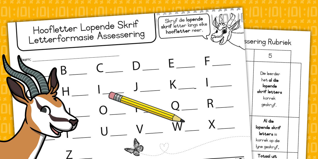 Lopende Skrif Letterformasie van Hoofletters