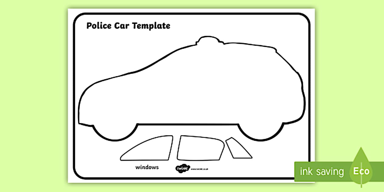 Police Car Template (Printable) - Primary Resources - Twinkl