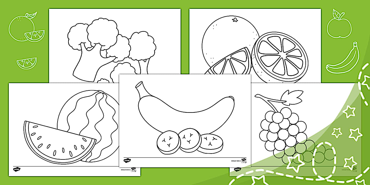 Fructe și legume – Primele mele desene de colorat