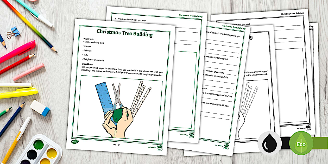Christmas Tree Building Activity (teacher made) - Twinkl