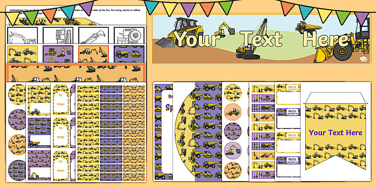 Digger Party Decorations Pack | Twinkl Party (teacher made)