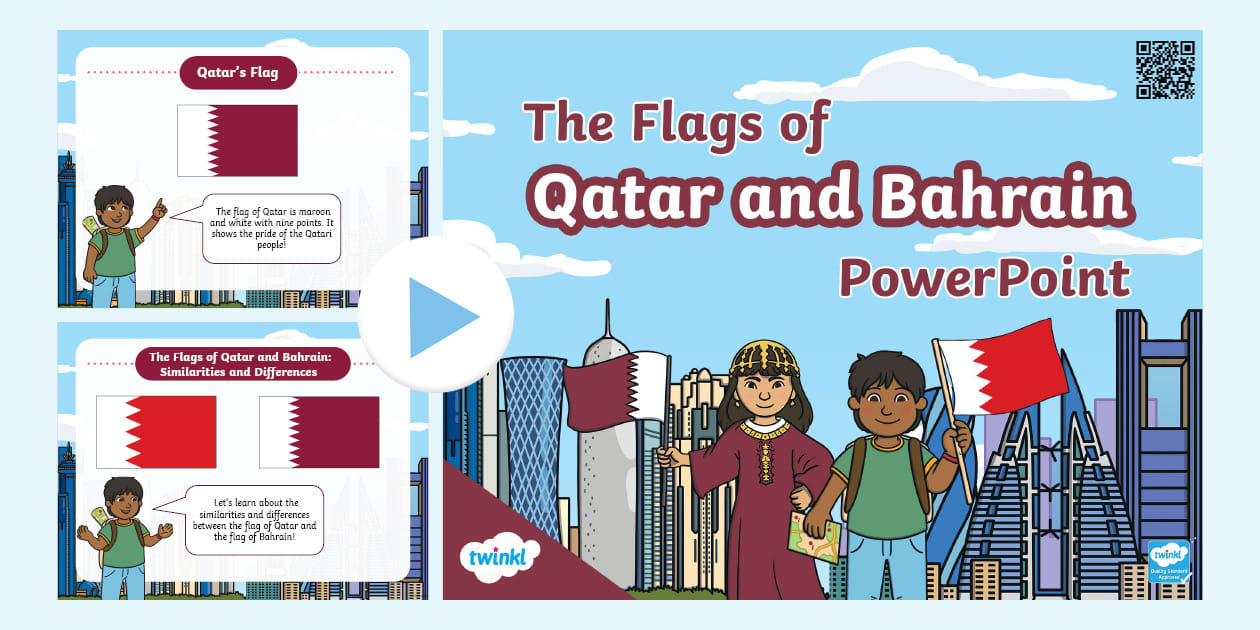 Flags of Qatar and Bahrain PowerPoint (teacher made)