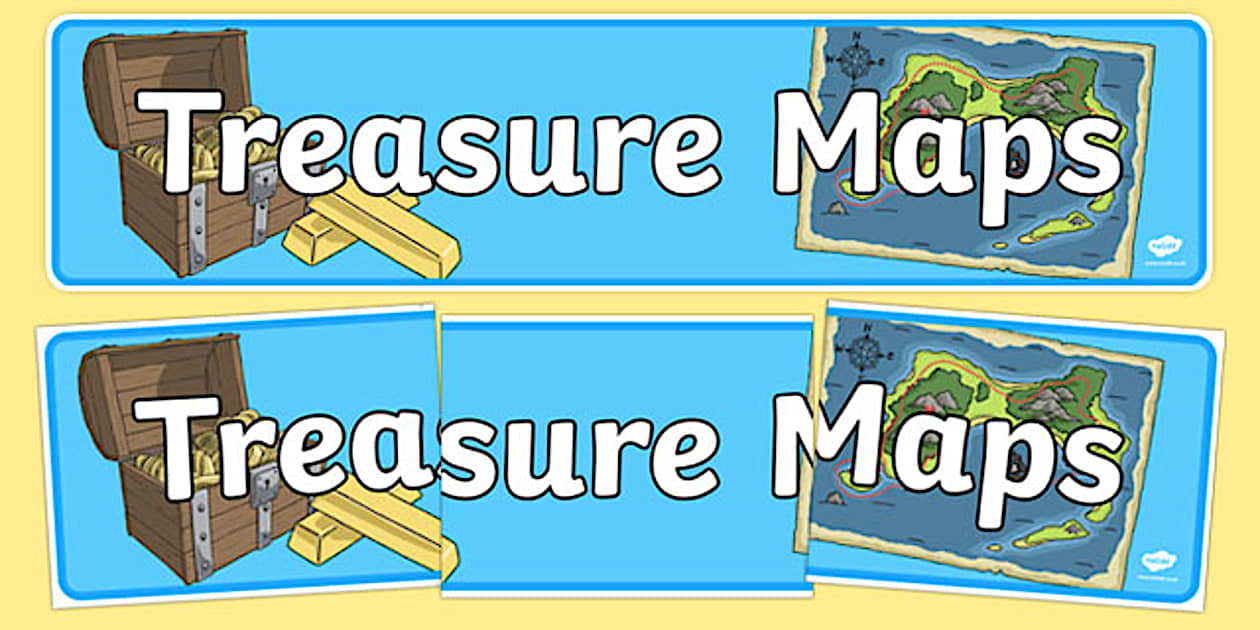 Cursive Treasure Maps Display Banner (teacher made) - Twinkl