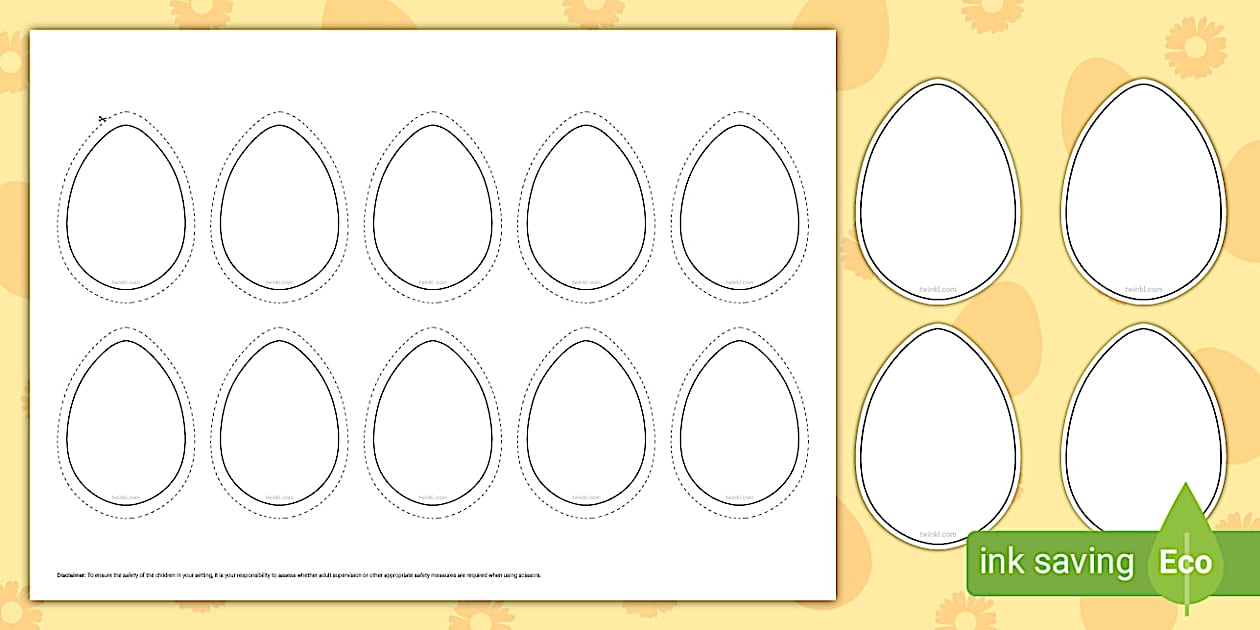 Blank Small Easter Eggs Cut-Outs (teacher made) - Twinkl