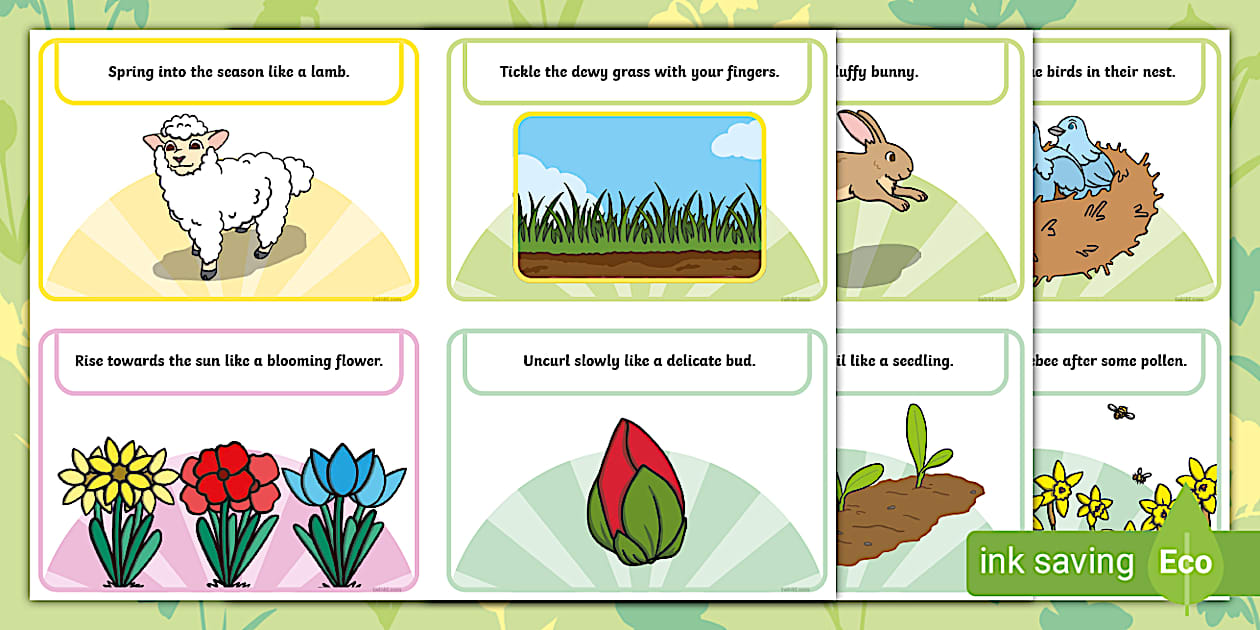 Spring Brain Break Action Cards (teacher made) - Twinkl
