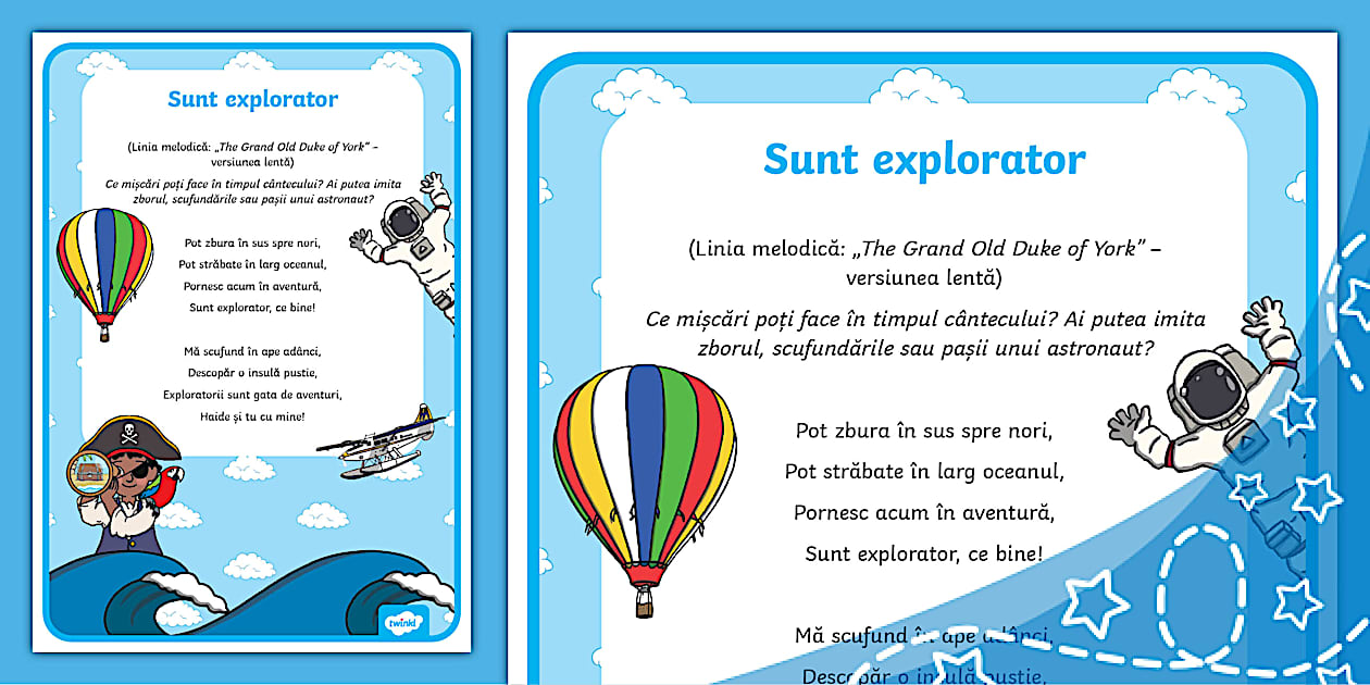 Sunt explorator – Cântec pentru copii