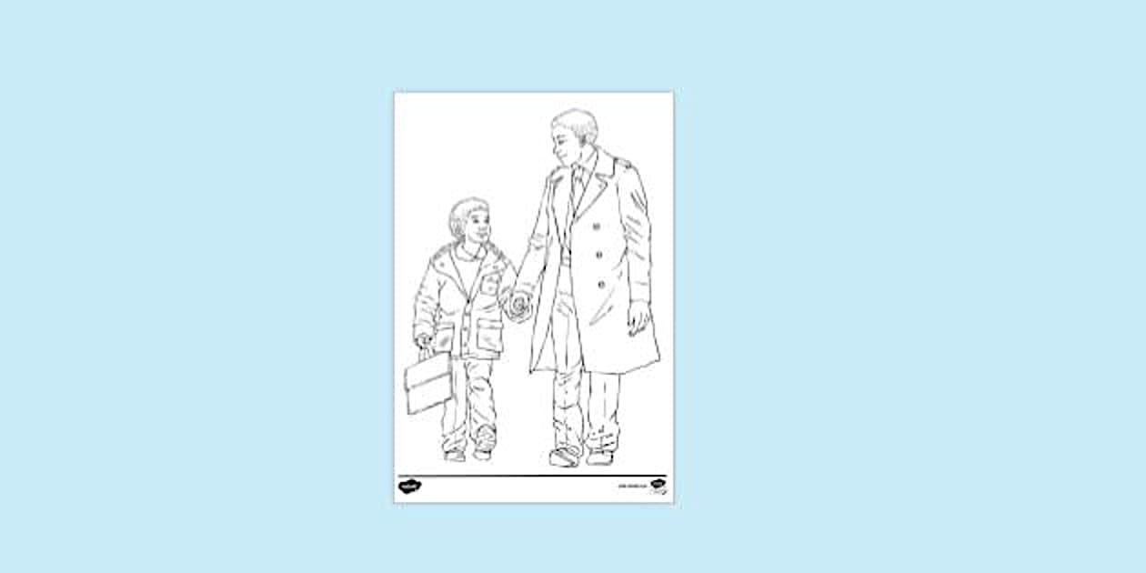 Parent and School Child Colouring Sheet | Twinkl - Twinkl
