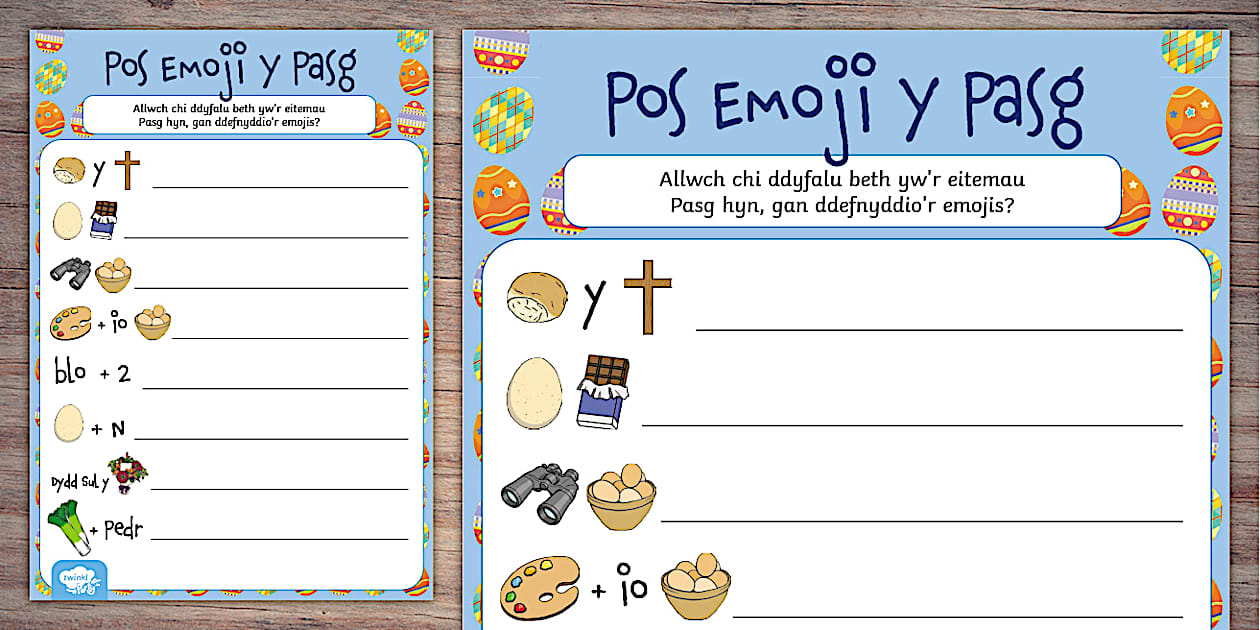 😊 Pos Emoji: Y Pasg (teacher made) - Twinkl