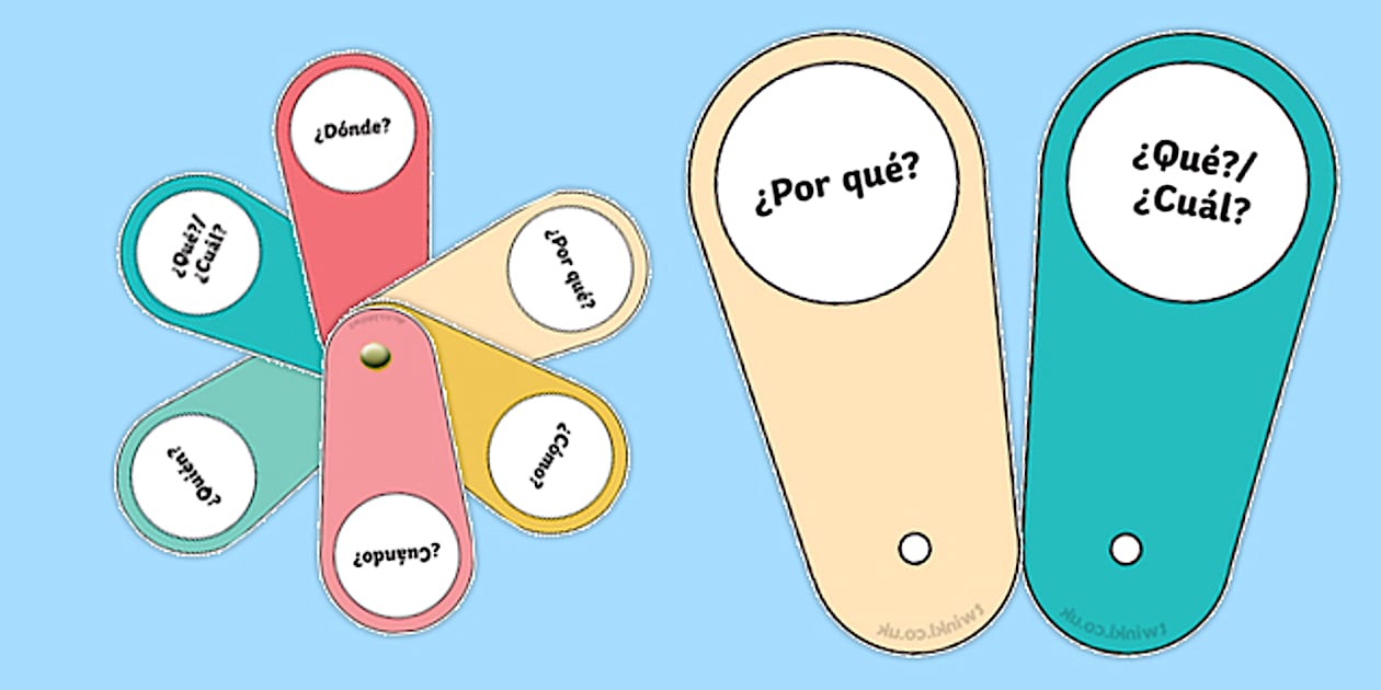 Question Word Fan-Spanish (teacher made) - Twinkl