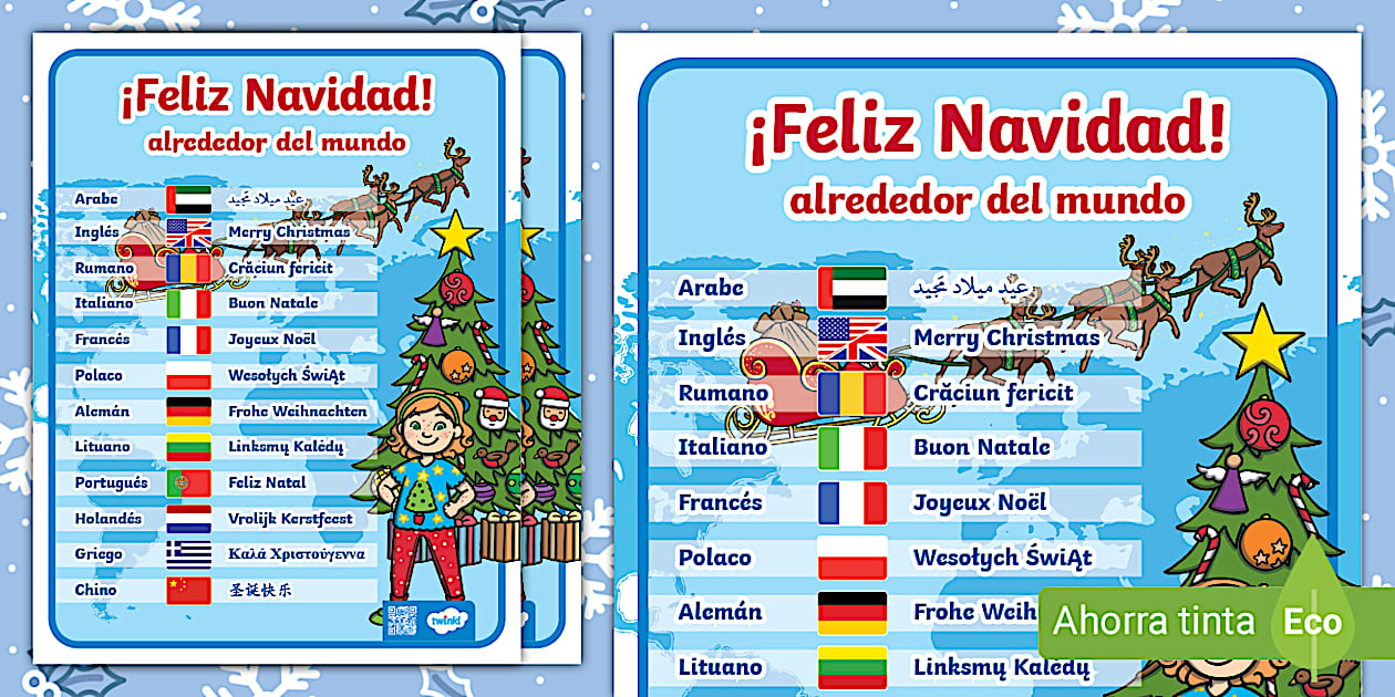 Cartel: ¡Feliz Navidad alrededor del mundo! (teacher made)