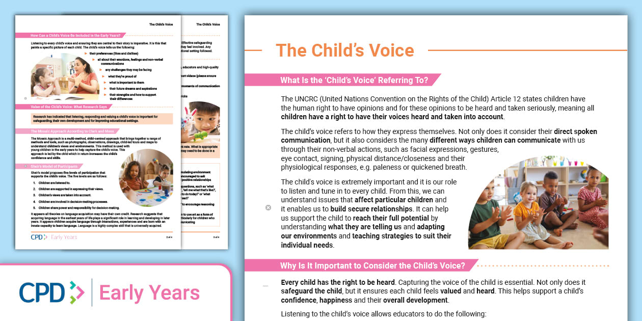 The Child’s Voice | Handout | CPD (teacher made) - Twinkl