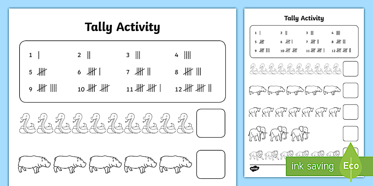Tally Worksheet / Worksheet (teacher made) - Twinkl