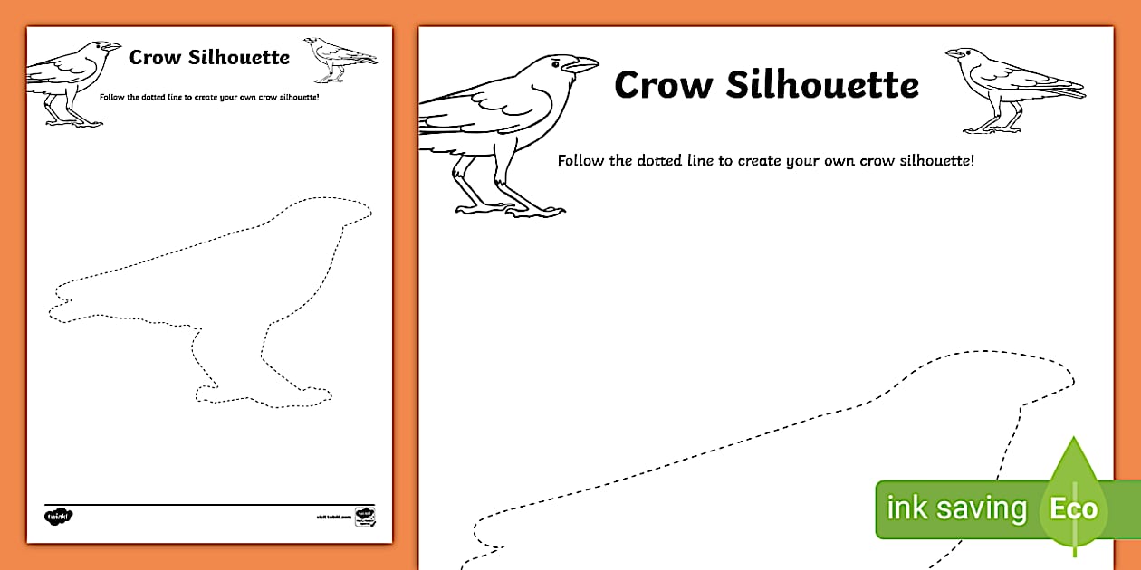 Crow Silhouette Drawing Activity (Teacher-Made) - Twinkl