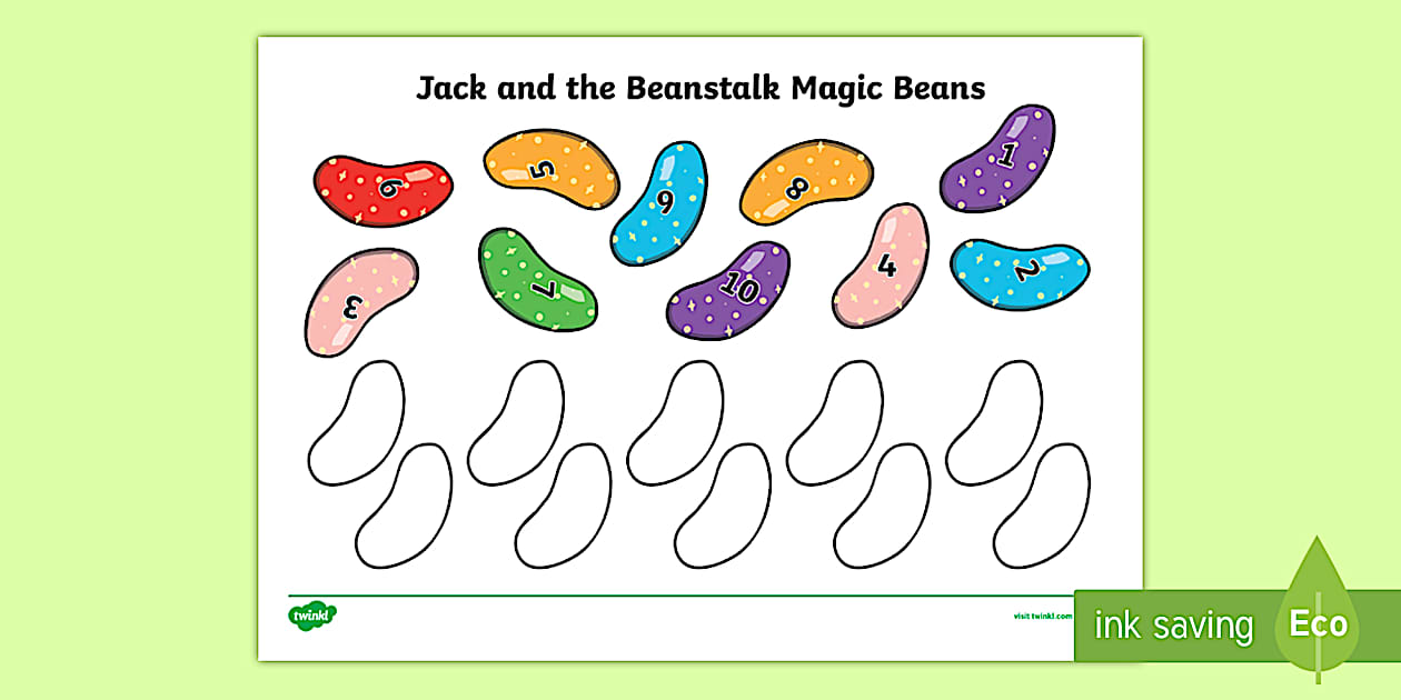 Jack and the Beanstalk Magic Bean Number Ordering 1-10 - number
