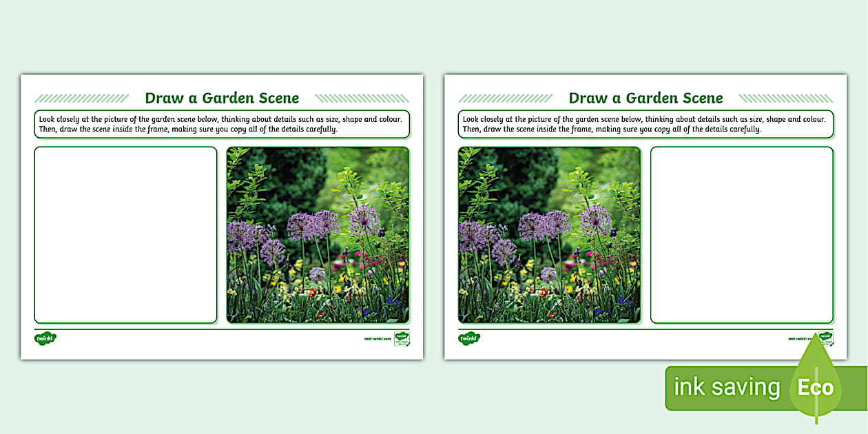Garden Drawing Activity (teacher made) - Twinkl