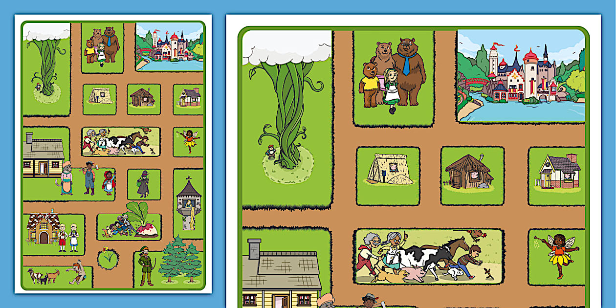 Traditional Fairy Tales Map Poster (teacher made) - Twinkl