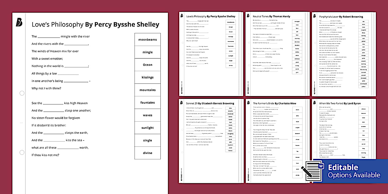 AQA Love and Relationships Cloze Revision | Beyond - Twinkl