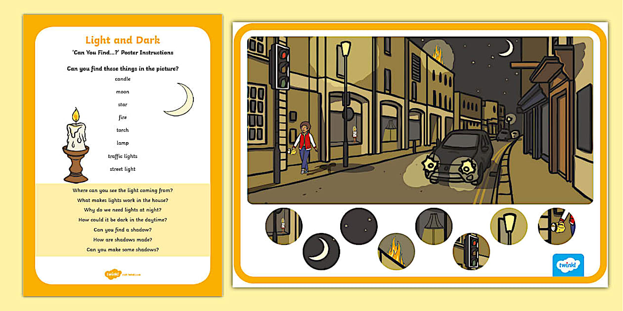 Light and Dark Can You Find...? Poster and Prompt Card Pack