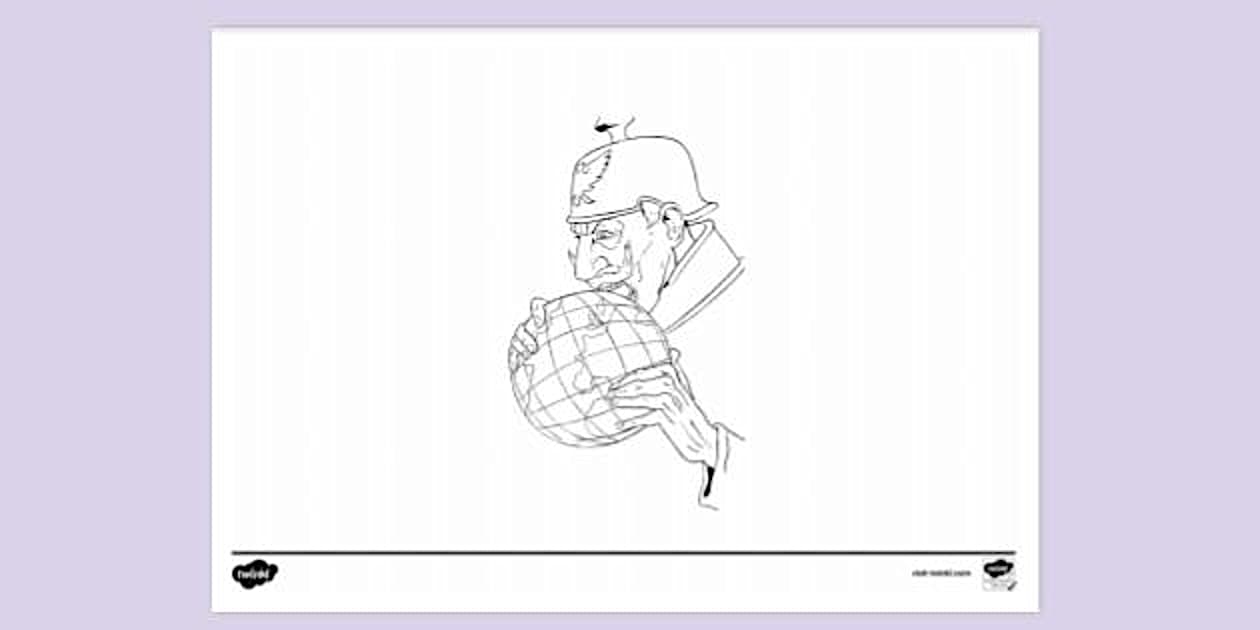 Kaiser Eats the World | KS1 Colouring Sheets | Twinkl