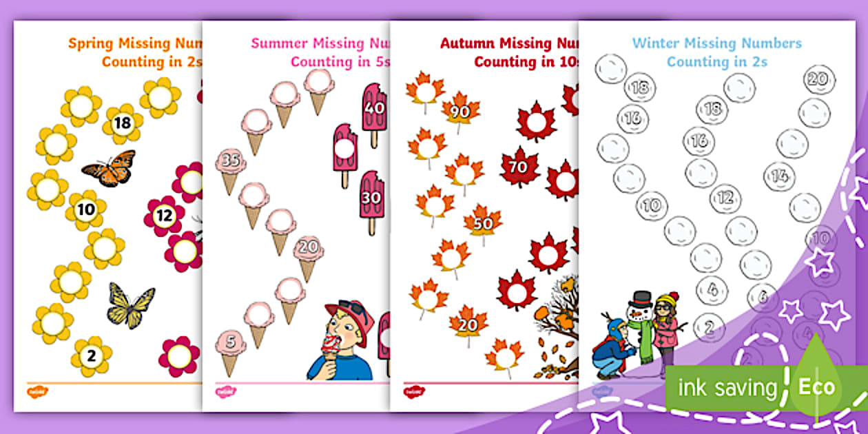 👉 Missing Numbers: Counting in 2s, 3s, 5s and 10s (Ages 5 - 7)