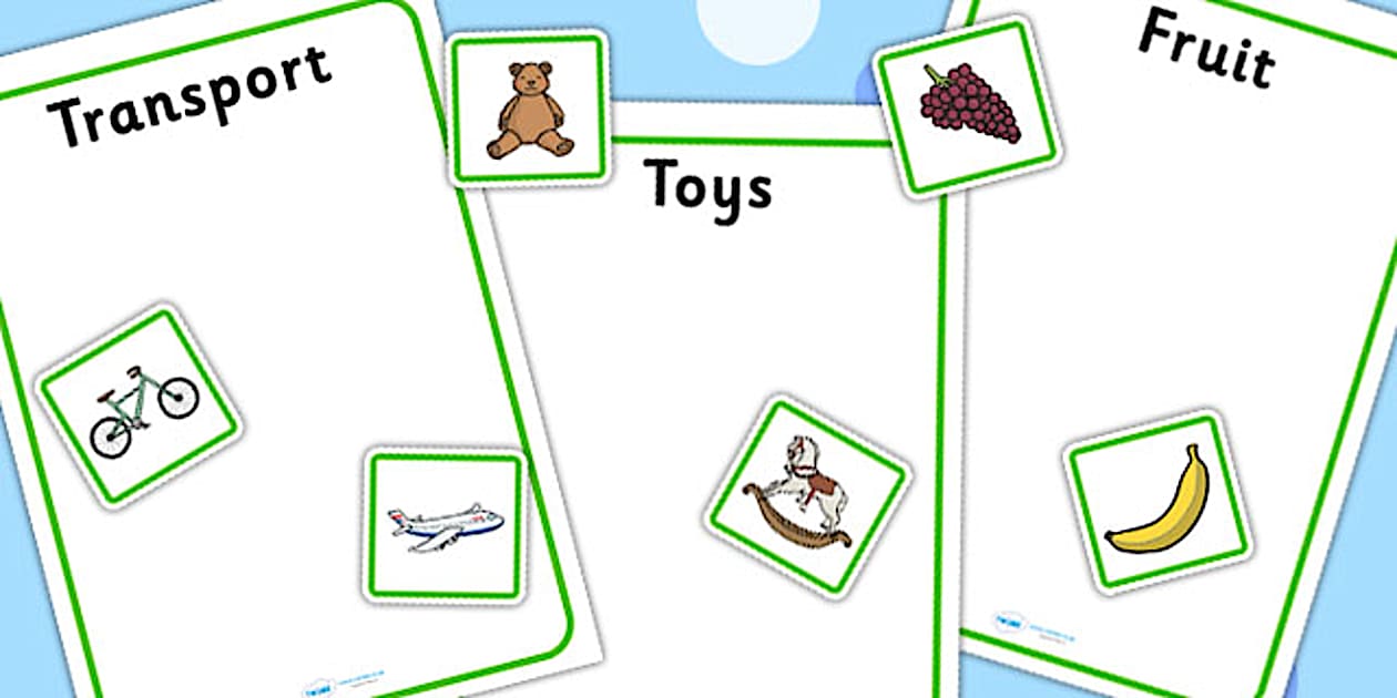 Fruit Toys And Transport Sorting Activity No Visual Support