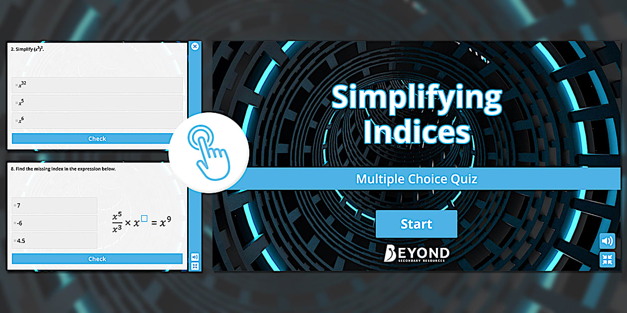 👉 Multiple Choice Quiz - Evaluating Indices - Twinkl