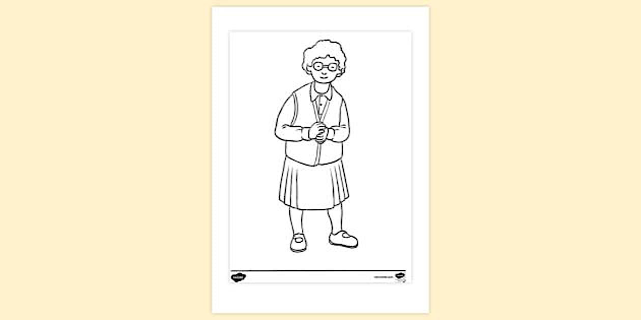Old Woman Colouring Sheet | Colouring Sheets (Teacher-Made)