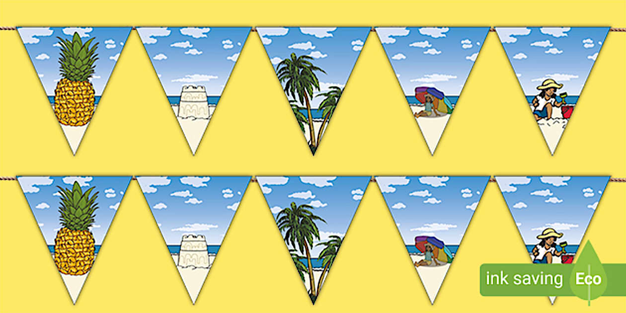 Tropical Pineapple Bunting (teacher made) - Twinkl