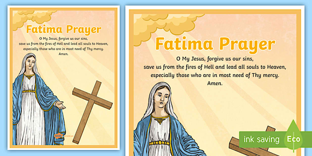Fatima Prayer Poster | Christian Teaching Resource | Twinkl