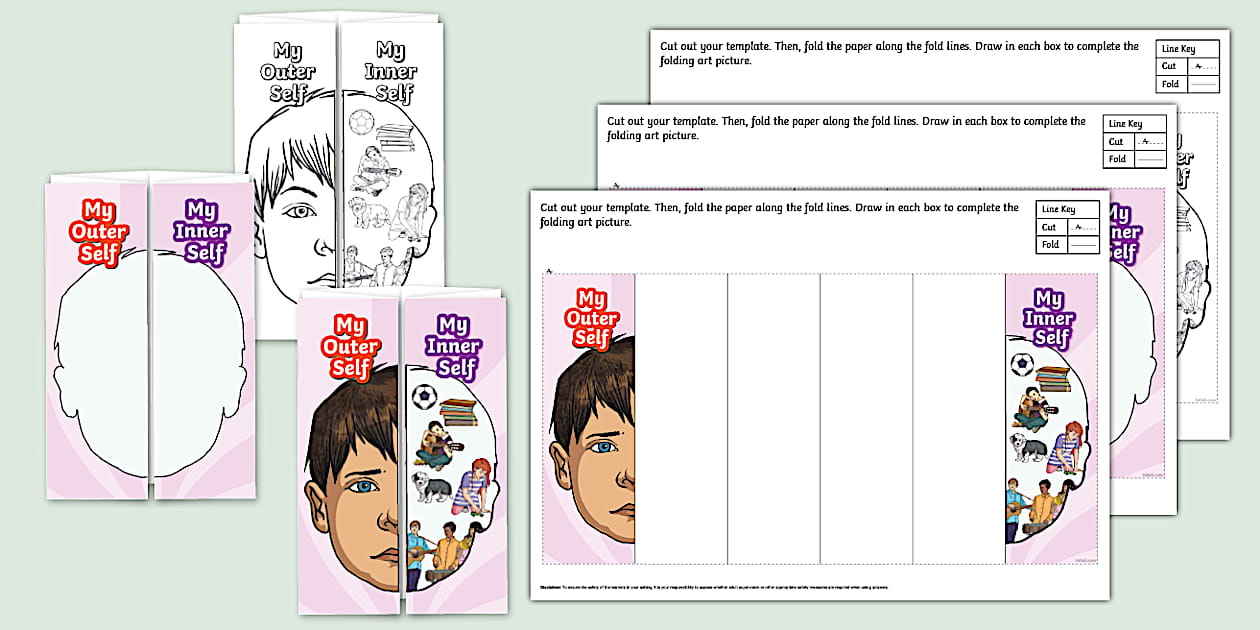My Inner and Outer Self Folding Art Template (teacher made)