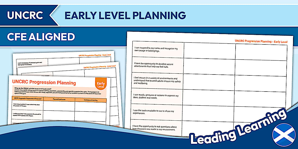 UNCRC Progression Planning Grid Early Level