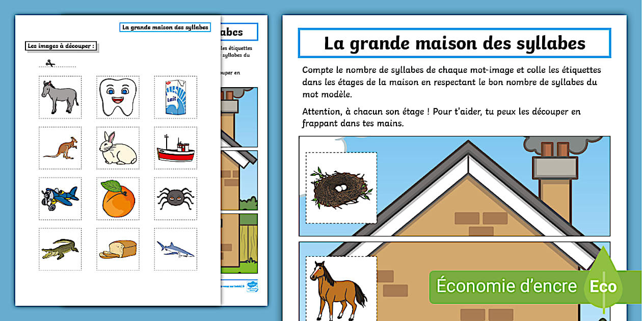 Exercice sur les syllabes - Cycle 1 (l'enseignant a fait)