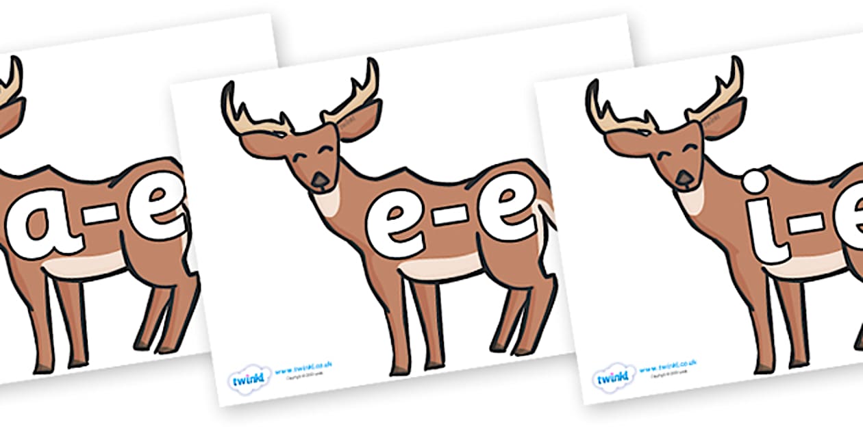 Cursive Modifying E Letters on Deer (teacher made) - Twinkl
