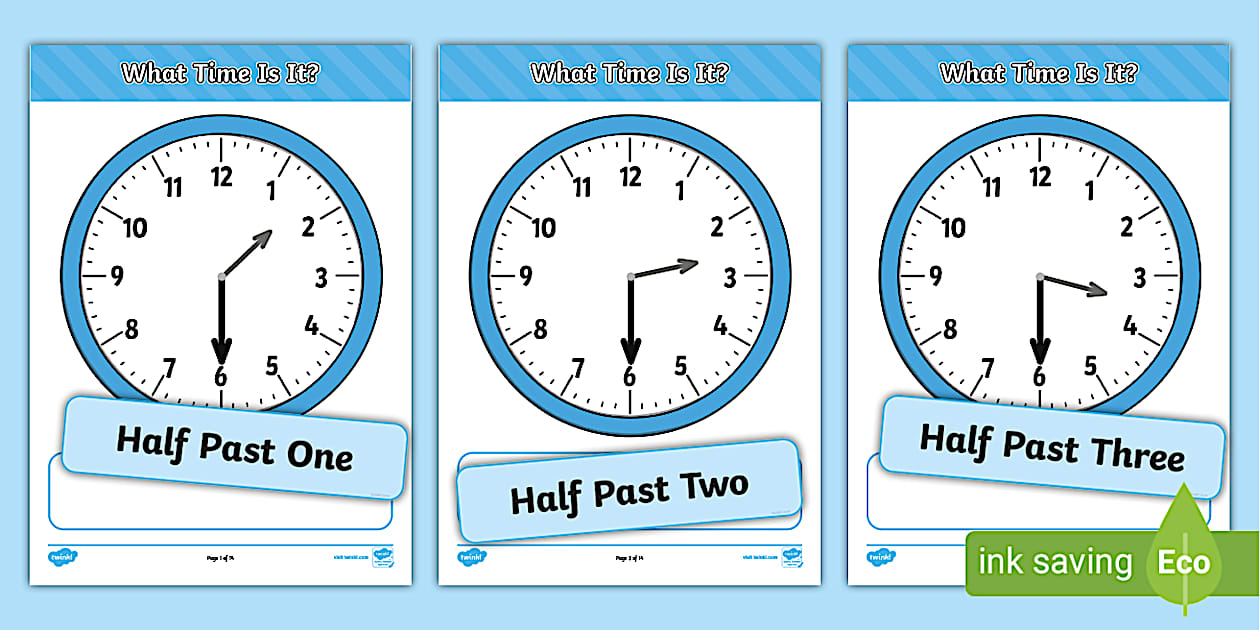 Analogue Clocks Half Past Matching Game - Twinkl
