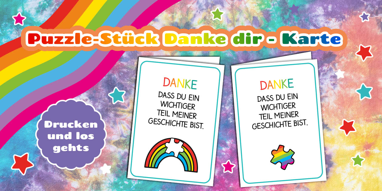 Puzzle-Stück Danke dir - Karte