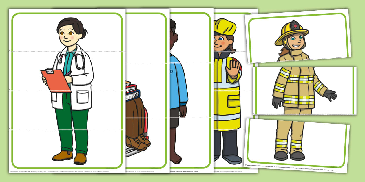 People Who Help Us Jigsaw Puzzle Strips | Twinkl - Twinkl