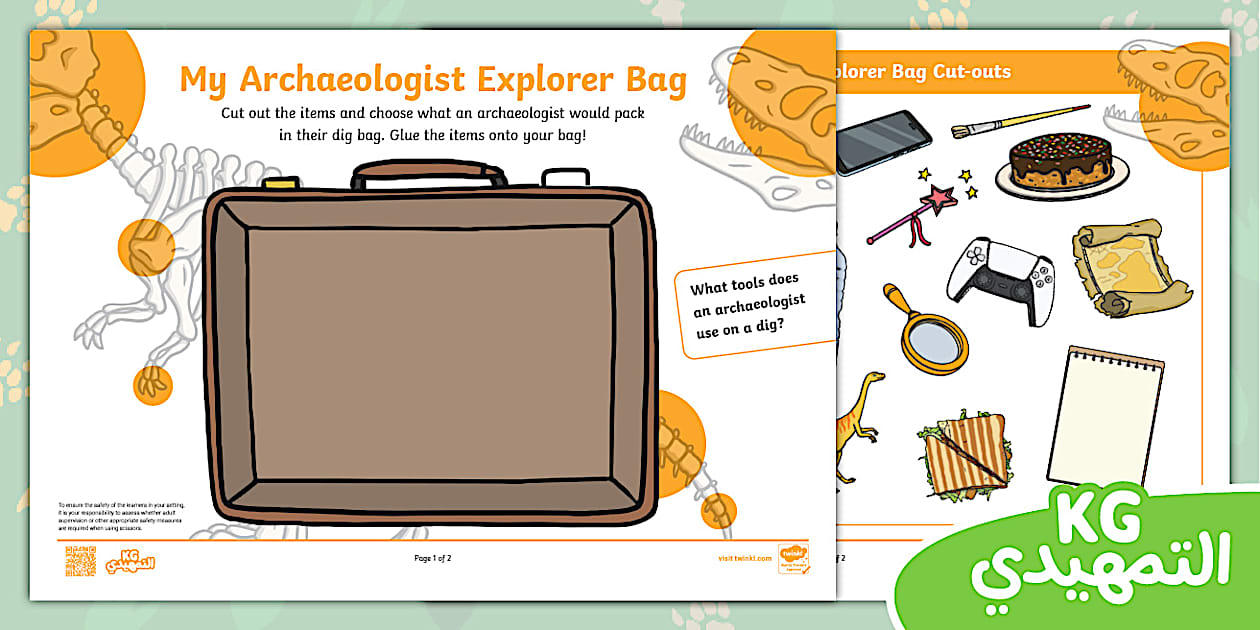 Little Archaeologists: Explorer Bag Cut and Stick Activity | EYFS