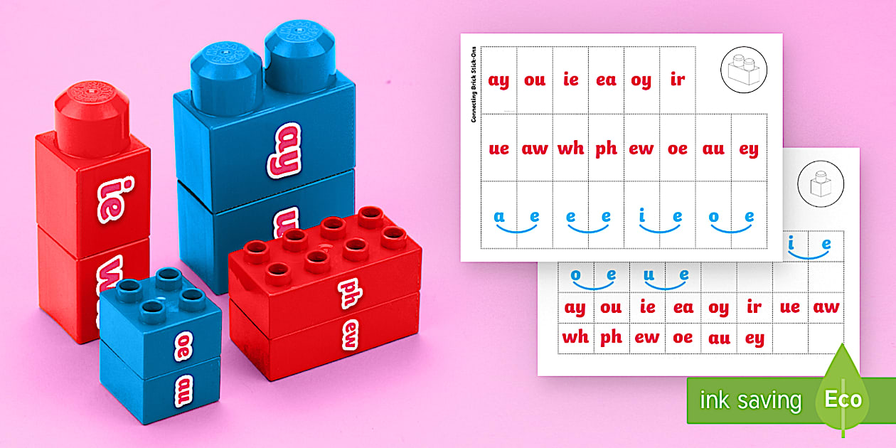 Phase 5 Phonics Matching Connecting Bricks Game - Twinkl