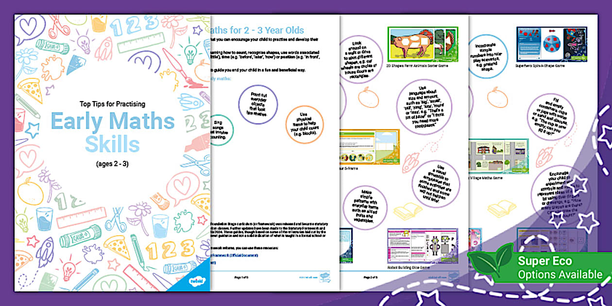 👉 Top Tips for Practising Early Maths Skills (Ages 2 to 3)