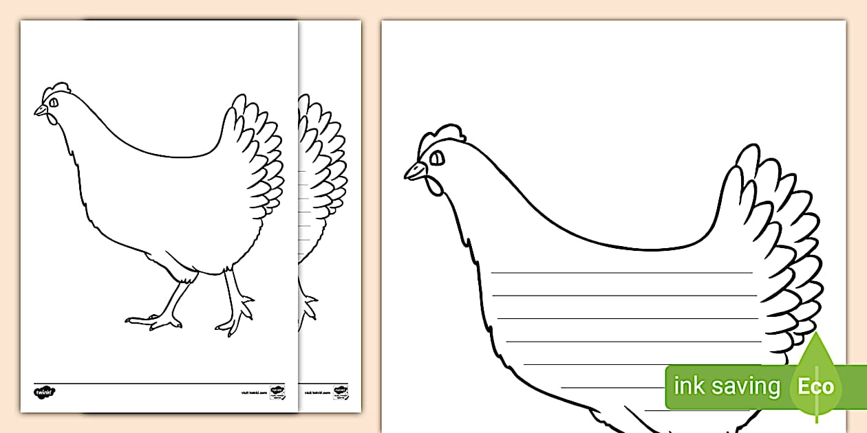 Little Red Hen Writing Template (teacher made) - Twinkl