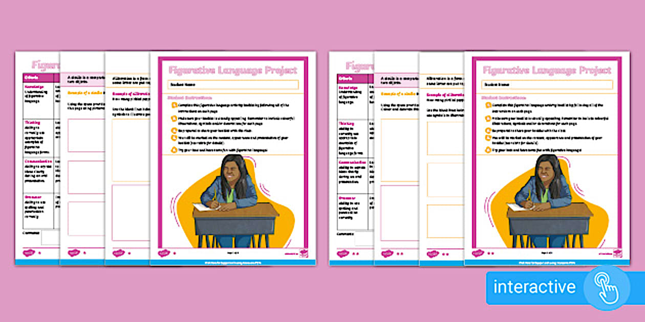 Differentiated Figurative Language Project with Rubric