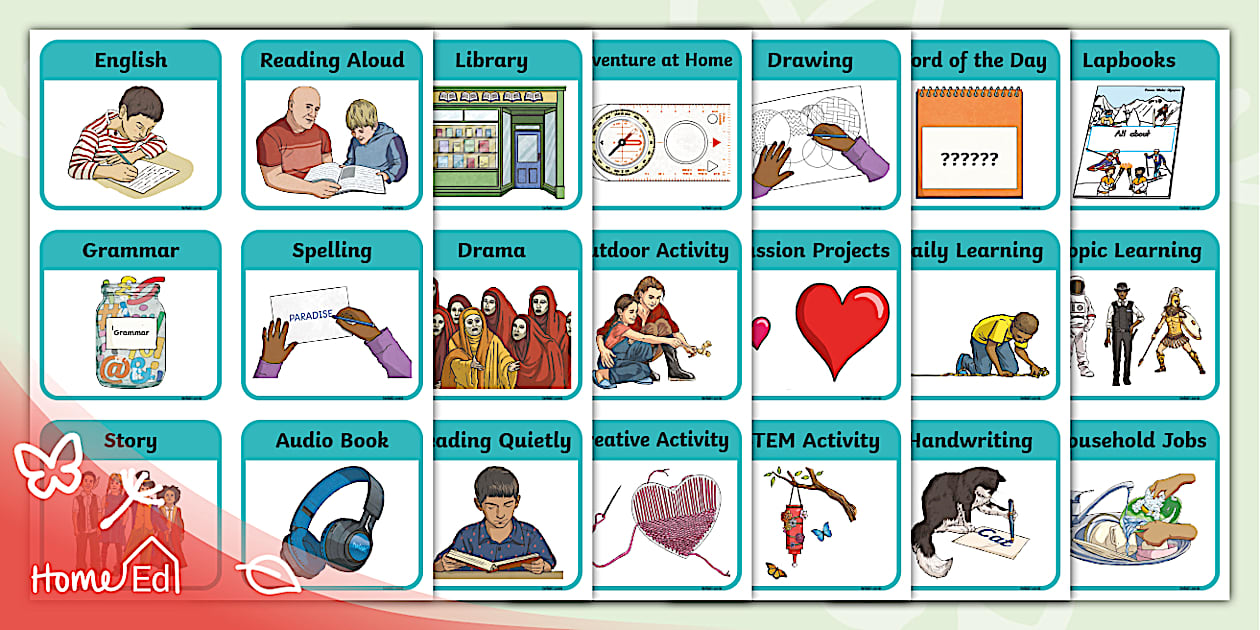 Editable Home Education Visual Timetable (teacher made)