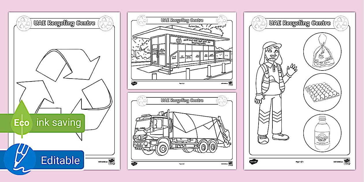 UAE Recycling Centre Colouring Sheets (teacher made)