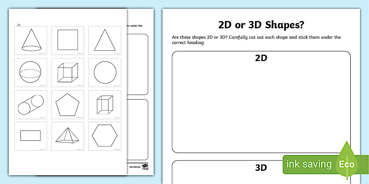 👉 2D and 3D Shape Sort Activity | Twinkl Maths Resources