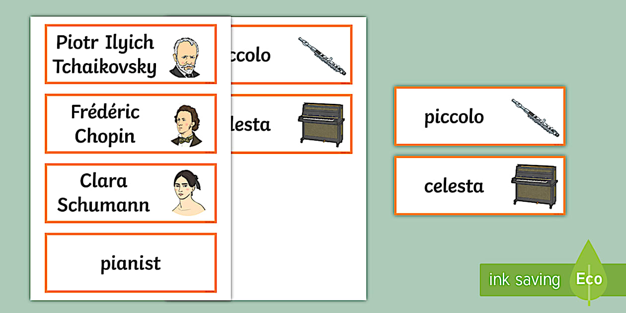 Editable Romantic Period Music Word Cards (teacher made)