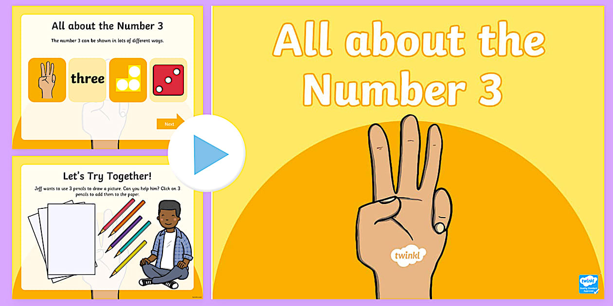 All about the Number 3 PowerPoint (teacher made) - Twinkl