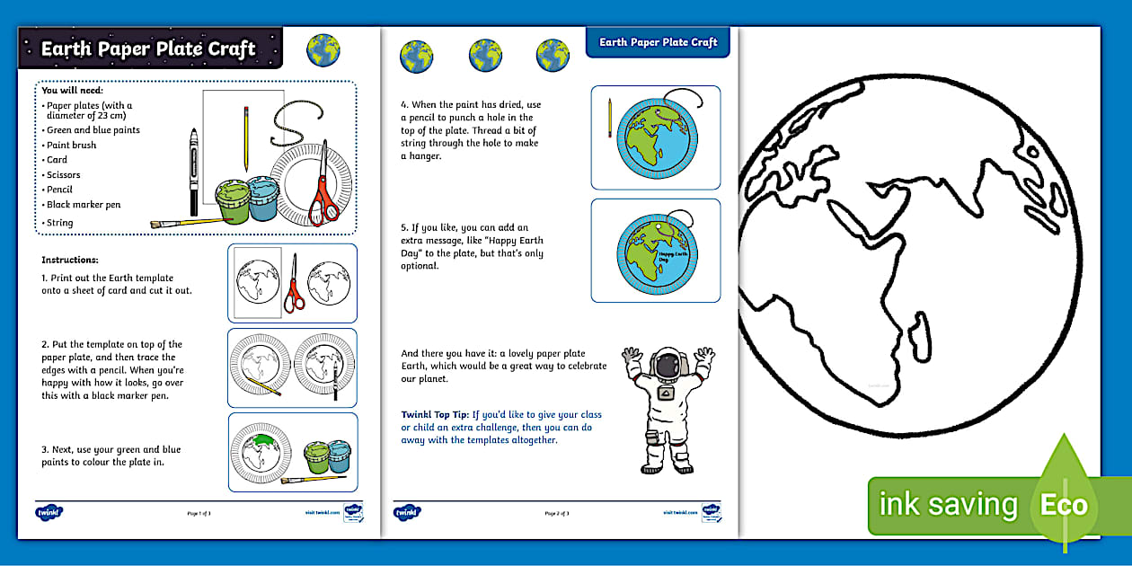 Earth Paper Plate Craft activity to celebrate Earth Day.