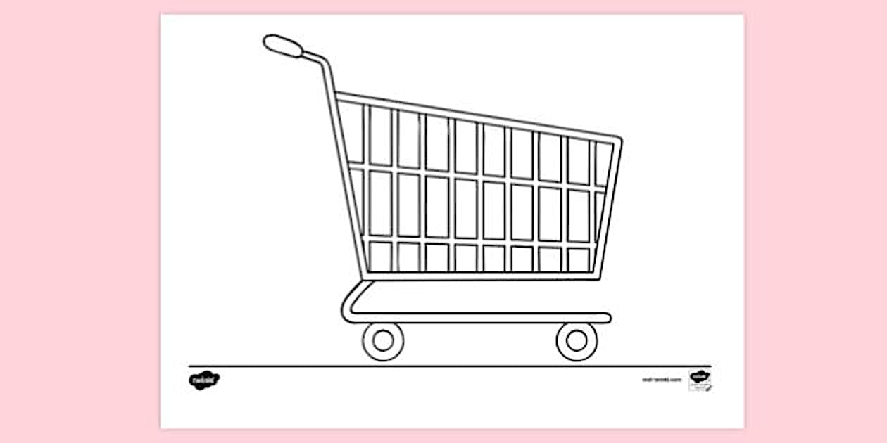 Shopping Trolley Colouring Sheet | Twinkl Resources - Twinkl