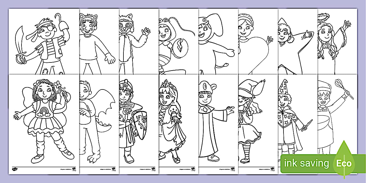 Farsangi Jelmezek - Nyomtatható Színezők - Farsangi Ötletek