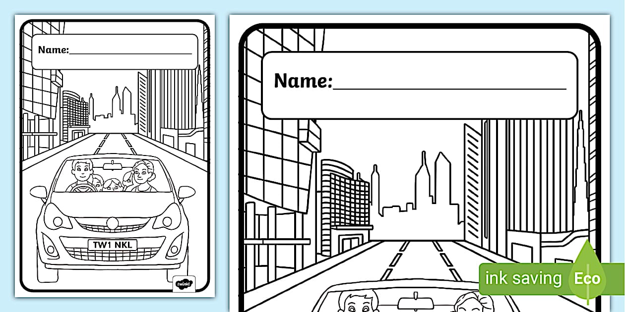 Car Colouring Book Cover | Twinkl | Stationery | KS1